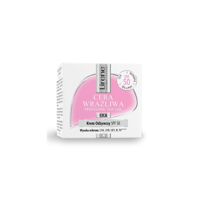 Lirene Cera Wrażliwa Odżywczy Krem do Twarzy SPF50 50ml - sklep Cocolita