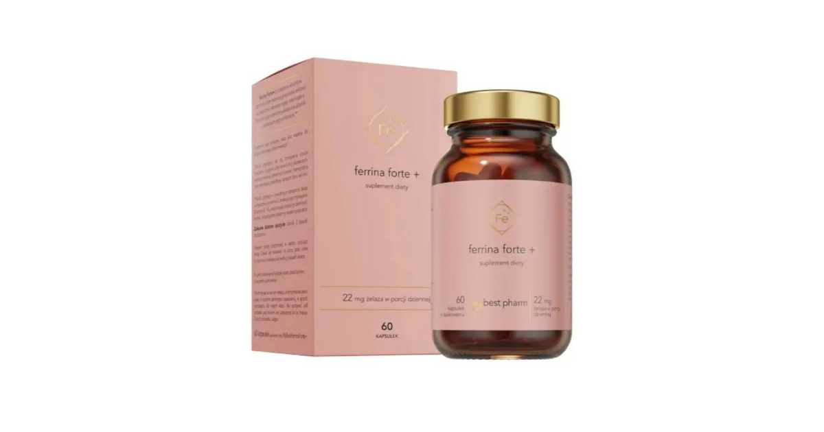 MyBestPharm Ferrina Forte + Suplement Diety 60 Kapsułek - sklep Cocolita