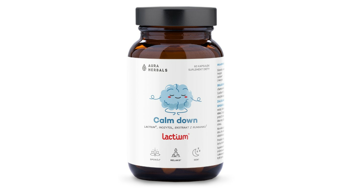 Aura Herbals Calm Down Lactium Suplement Diety 60 Kapsułek - sklep Cocolita