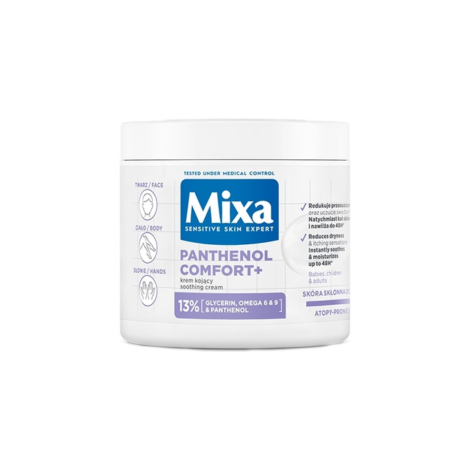 Mixa Panthenol Comfort+ Krem Kojący do Twarzy Ciała i Dłoni 400ml ...